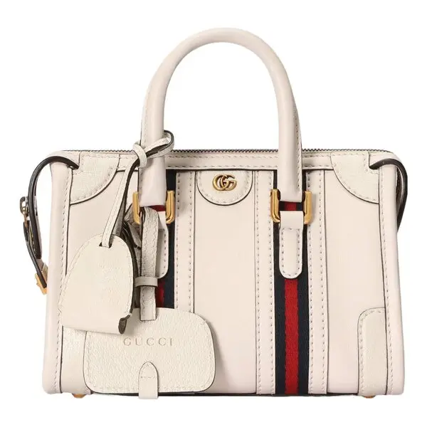 Gucci Mini Top Handle Bag With Double G - White