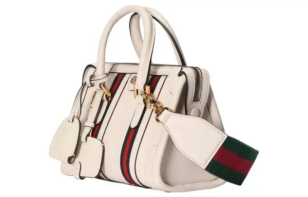 Gucci Mini Top Handle Bag With Double G - White