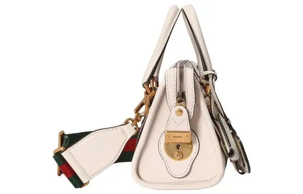 Gucci Mini Top Handle Bag With Double G - White
