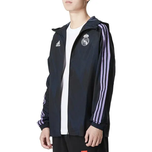 Adidas Logo Printing Hooded Zipper Jacket
