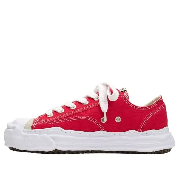 Mihara Yasuhiro Hank Og Sole Canvas Low Top Sneakers - Red