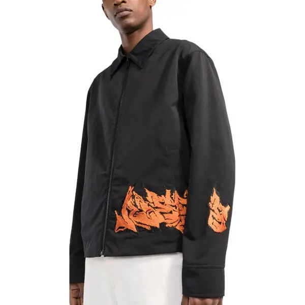 Off-White Embroidered Zipper Jacket