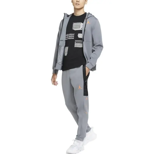 JORDAN Solid Color Lacing Knit Sports Long Pants
