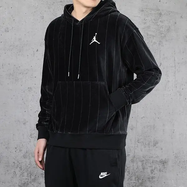 JORDAN Air Stripe Fleece Hoodie - Black