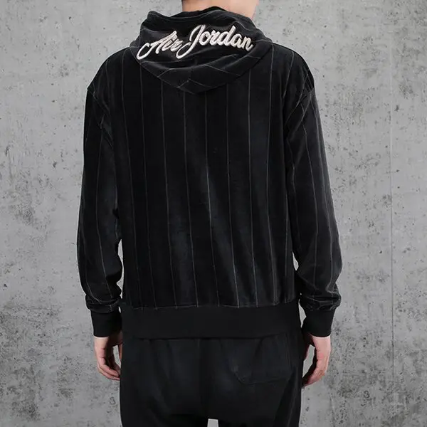 JORDAN Air Stripe Fleece Hoodie - Black