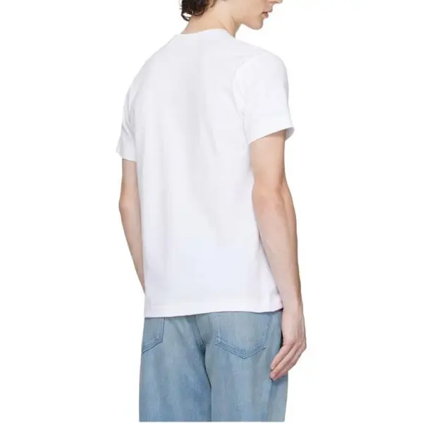 Play Comme Des Garcon Ss25 Metalstone Heart T-shirt 'white Red
