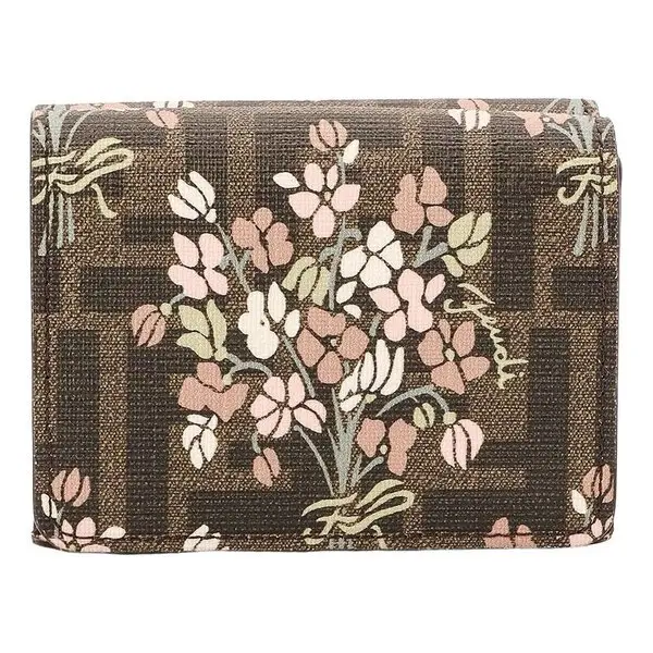 Fendi Ss25 Ff Tri-fold Wallet Flower Bouquet