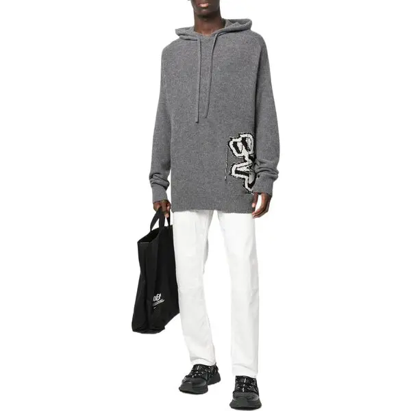 Off-White Intarsia Knit Hoodie - Default Colorway