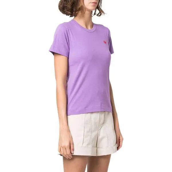 Play Comme Des Garcon Small Red Heart T-shirt - Purple