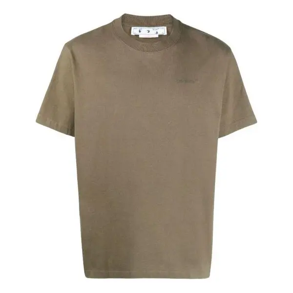 Off-White Ss22 Logo Round Neck Printing Short Sleeve Ordinary Version Green - Army