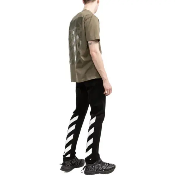 Off-White Ss22 Logo Round Neck Printing Short Sleeve Ordinary Version Green