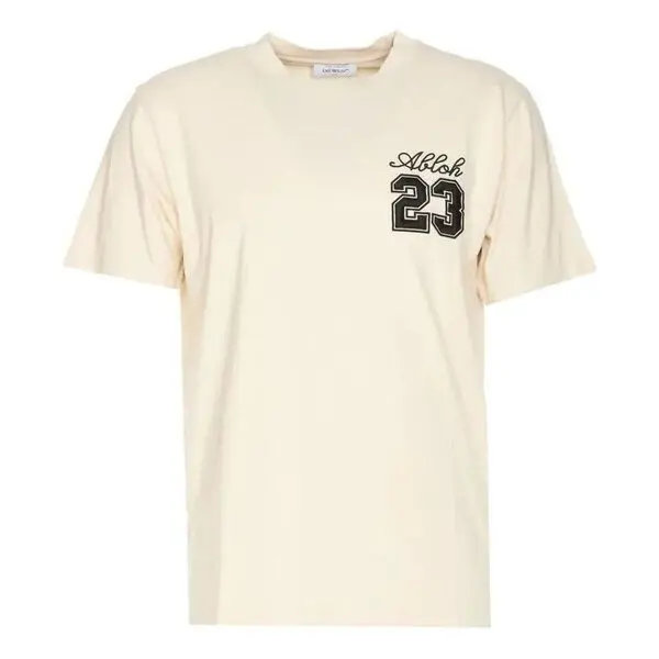 Off-White 23 Logo Slim Short-sleeve T-shirt 'angora Black - Beige