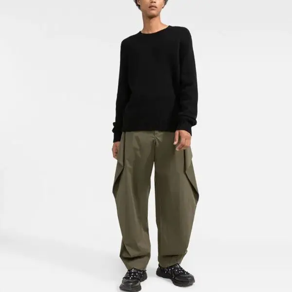 Palm Angels Curved Logo Crew Neck Sweater - Black