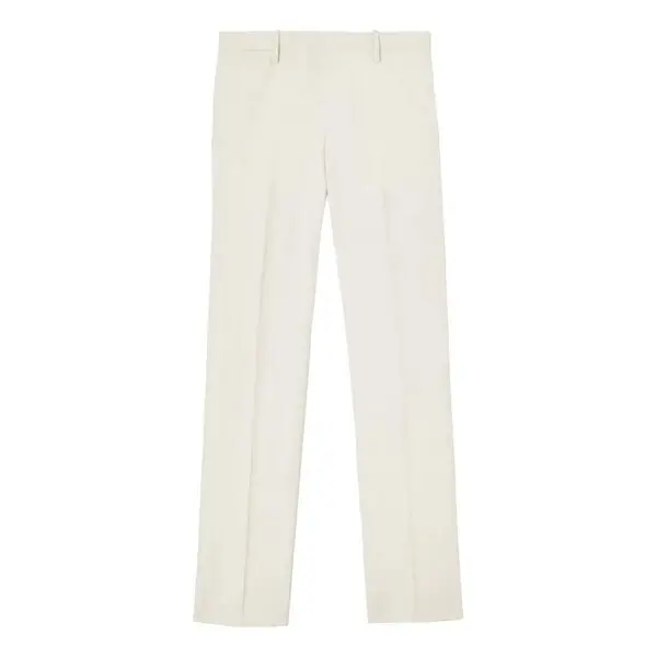 Off-White Solid Color Buckle Belt Straight Casual Pants/trousers - Default Color