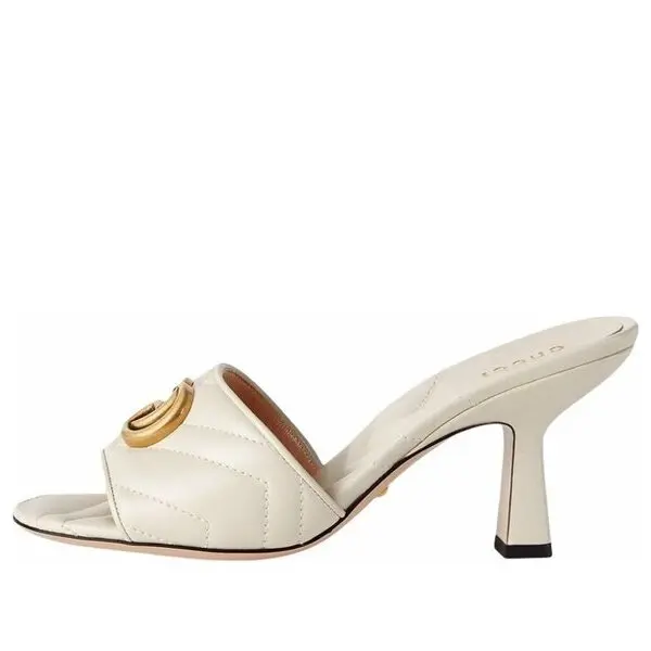 Gucci Quilted Leather Double G Heel Sandal
