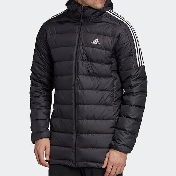 Adidas Logo Print Down Jacket With Hood