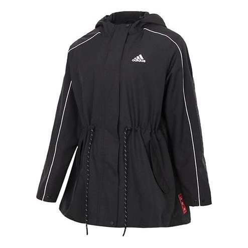 Adidas Cny Jkt Warm Sports Lacing Woven Fleece Lined Hooded Jacket Black - Default Color