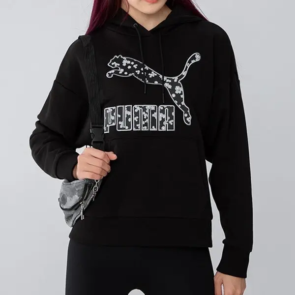 PUMA Logo Floral Graphic Hoodie