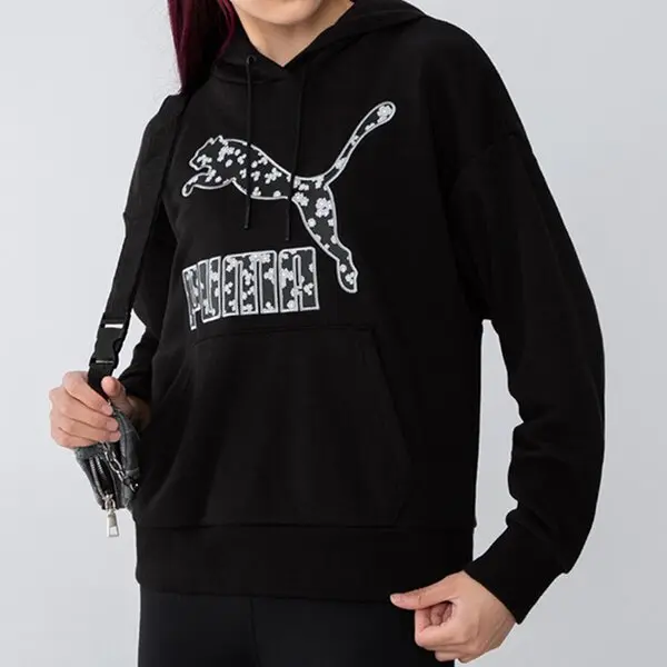 PUMA Logo Floral Graphic Hoodie