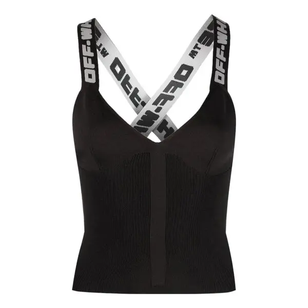 Off-White Logo-strap Vest Top - Black