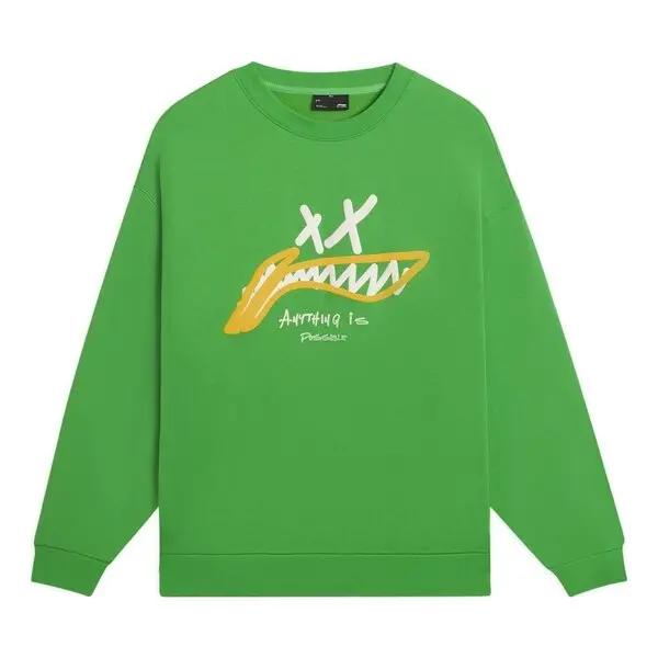 LI-NING Anything Is Possible" Graphic Sweatshirt - Green/multi-color