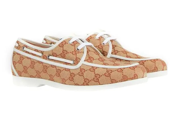 Gucci Gg Canvas Boat Shoes - Neutral