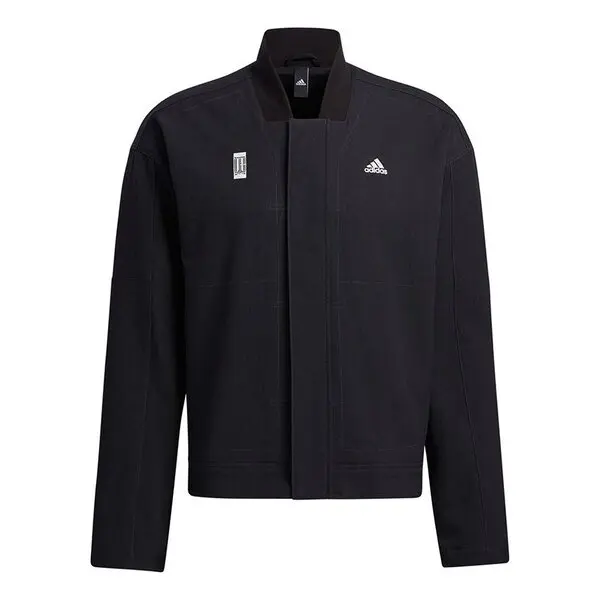 Adidas Series Wj Jkt Denim Training Sports Logo Jacket - Black