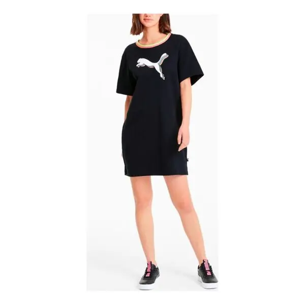 PUMA Contrasting Colors Logo Print Dress