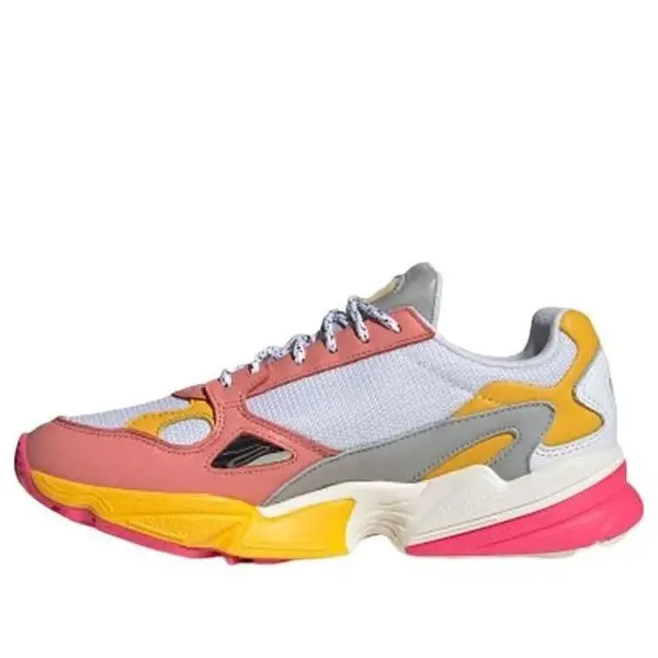 Adidas Falcon W Casual Low Top Sneakers - White/pink/yellow