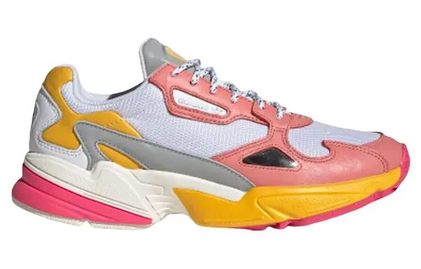 Adidas Falcon W Casual Low Top Sneakers - White/pink/yellow