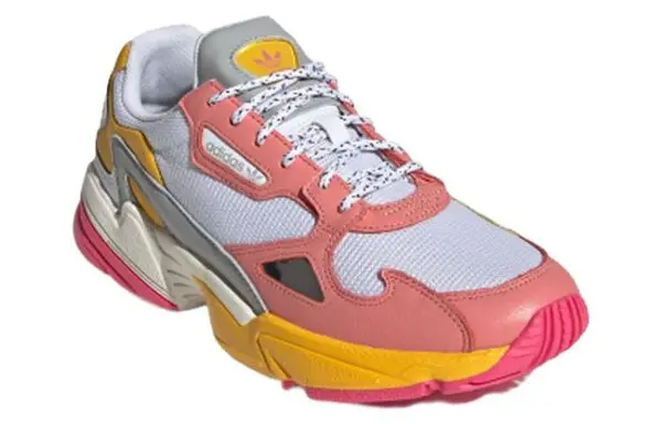 Adidas Falcon W Casual Low Top Sneakers - White/pink/yellow