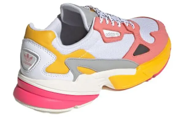 Adidas Falcon W Casual Low Top Sneakers - White/pink/yellow