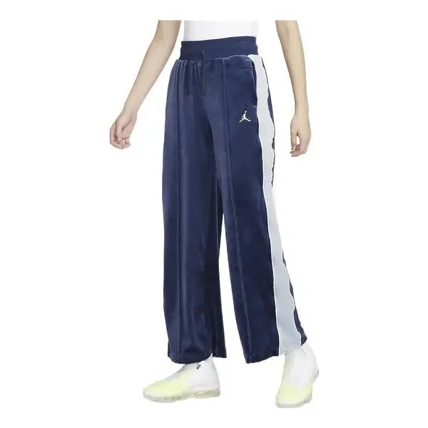 JORDAN Flight Velour Pants - White/blue