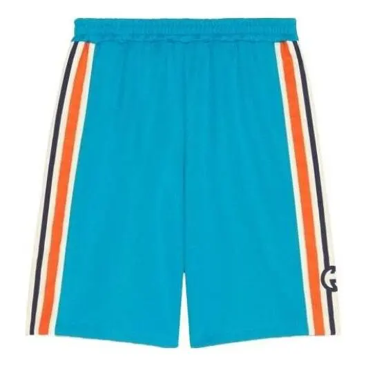 Gucci Interlocking G Jersey Shorts - Bright Zircon/ivory/orange