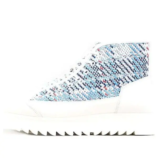 Onitsuka Tiger Blucher Mt High Top Lace Up Sneakers - White/blue
