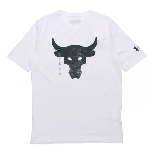 Under Armour Project Rock Brahma Bull Logo T-shirt - White