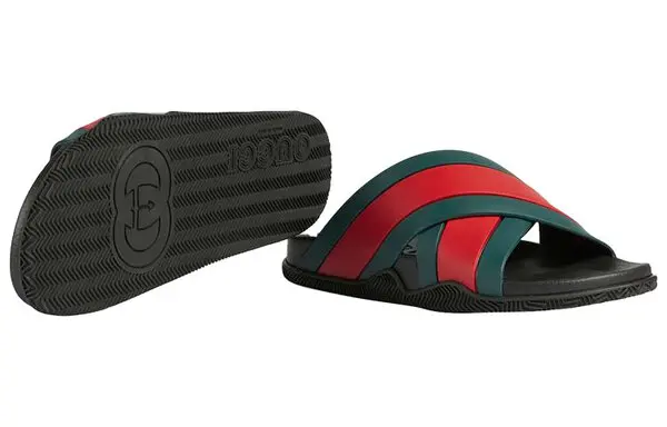 Gucci Rubber Slide Sandals - Black