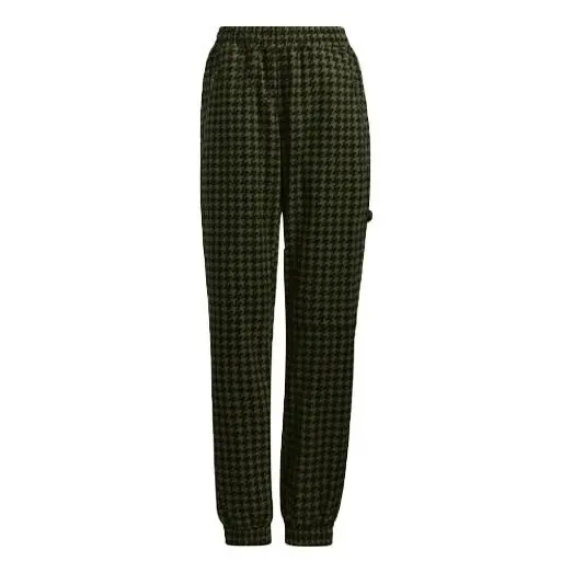 Adidas Originals Plaid Pattern Loose Sports Pants/trousers/joggers Green - Default Color