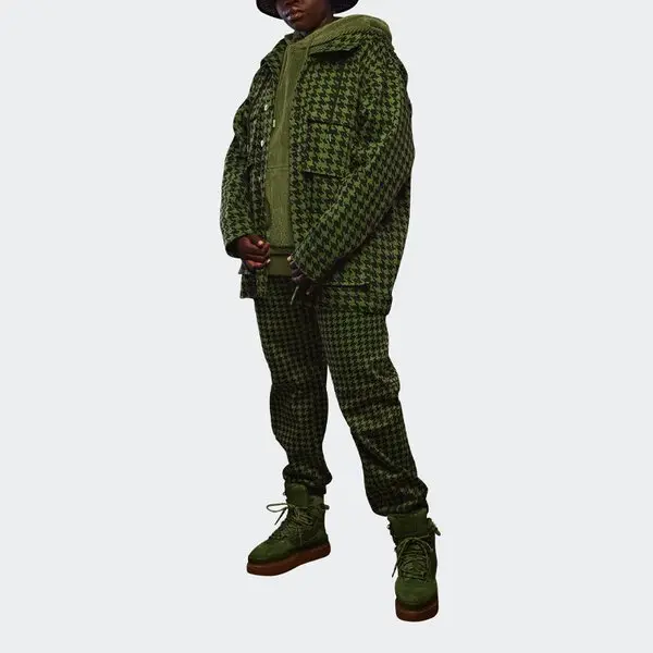 Adidas Originals Plaid Pattern Loose Sports Pants/trousers/joggers Green - Default Color