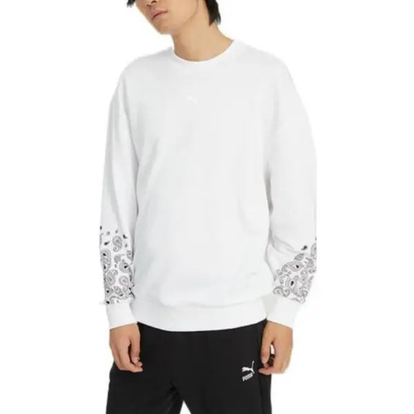 PUMA Paisley Graphic Crewneck Sweatshirt - White/black