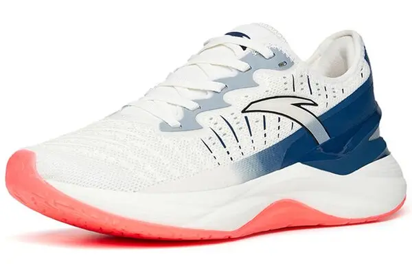 ANTA Athletic Lace-up Sneakers - White/blue/orange