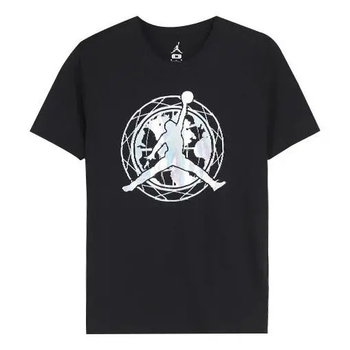 JORDAN Air Laser Pattern Short Sleeve Tee - Black