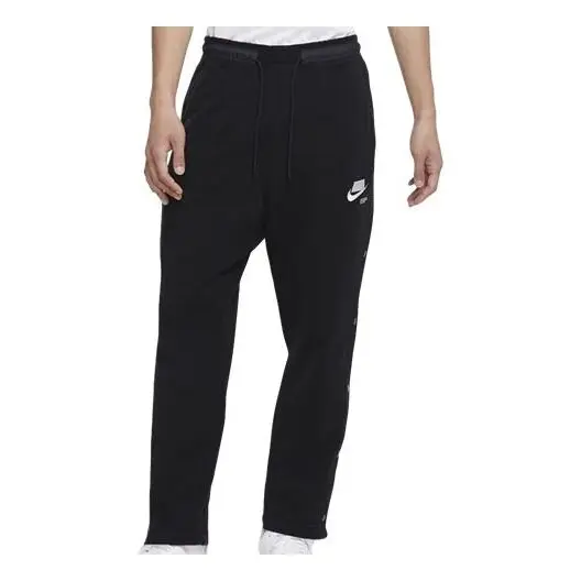 Nike French Terry Embroidery Pattern Long Pant Male - Black