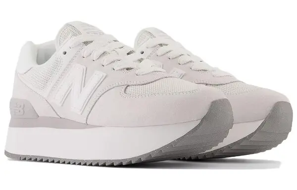 NEW BALANCE 574+ Platform Sneakers - White/gray