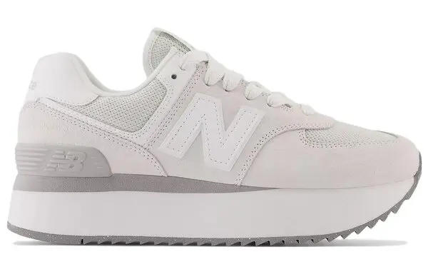 NEW BALANCE 574+ Platform Sneakers - White/gray