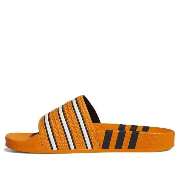 Adidas Adilette Slide 'three Stripes - Bright Orange/core Black/cloud White