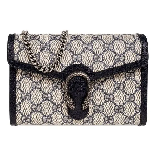 Gucci Dionysus Gg Mini Chain Wallet 'beige Blue - Beige/blue