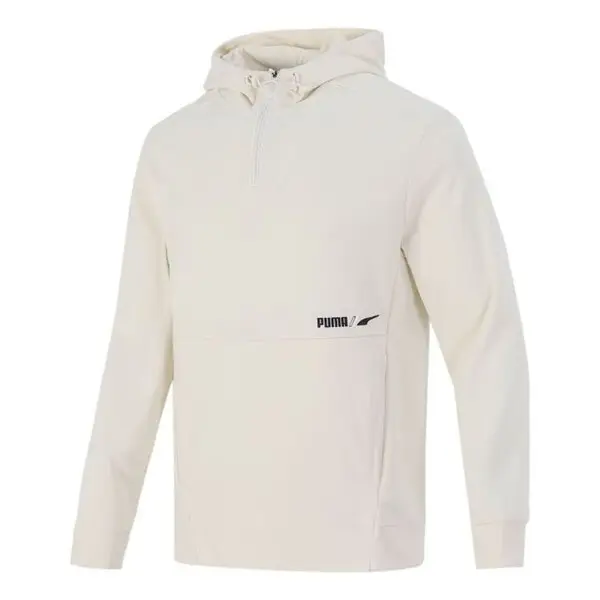 PUMA Half Zip Hooded Jacket - White