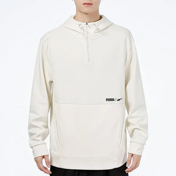 PUMA Half Zip Hooded Jacket - White