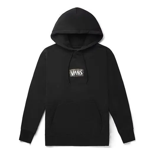 VANS Back Printing Pullover Hoodie - Black
